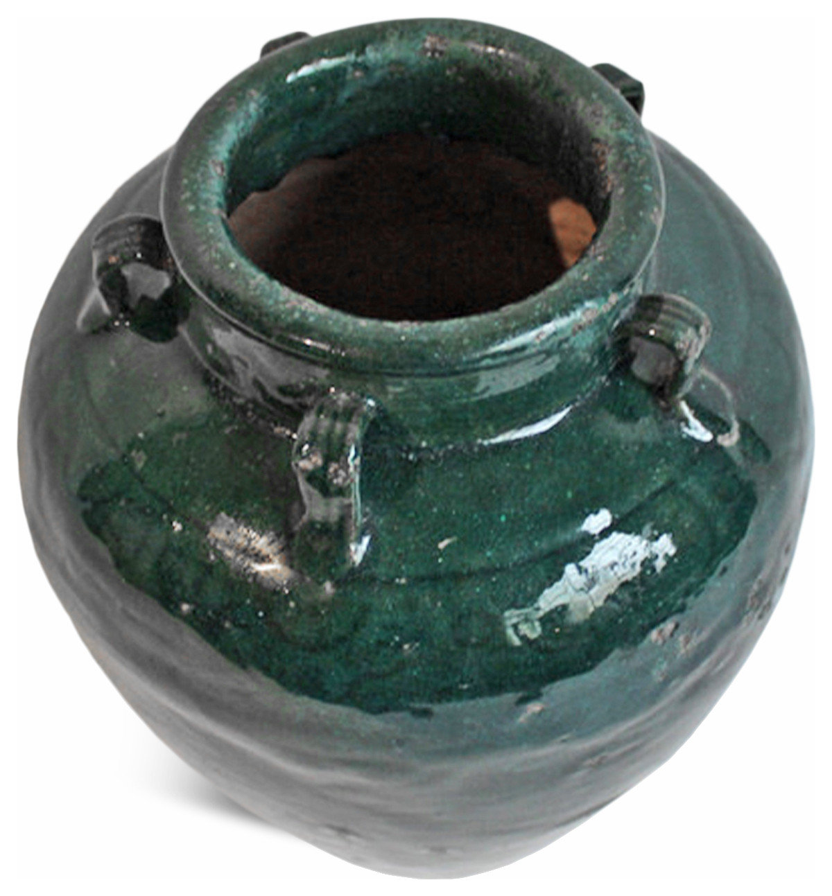 Consigned Antique Jade Green Ceramic Jar - Transitional - Decorative ...