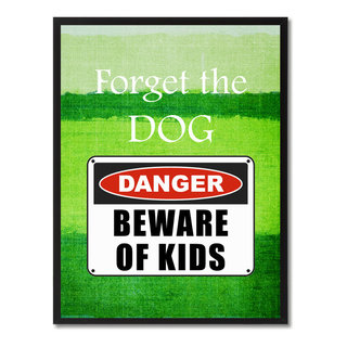Beware Of Kids Danger Sign, Canvas, Picture Frame, 13"x17 ...