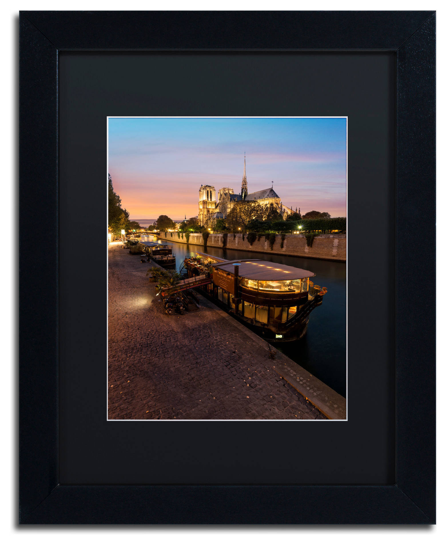 Mathieu Rivrin 'Sunset in Notre Dame de Paris' Matted Framed Art, 11x14 ...