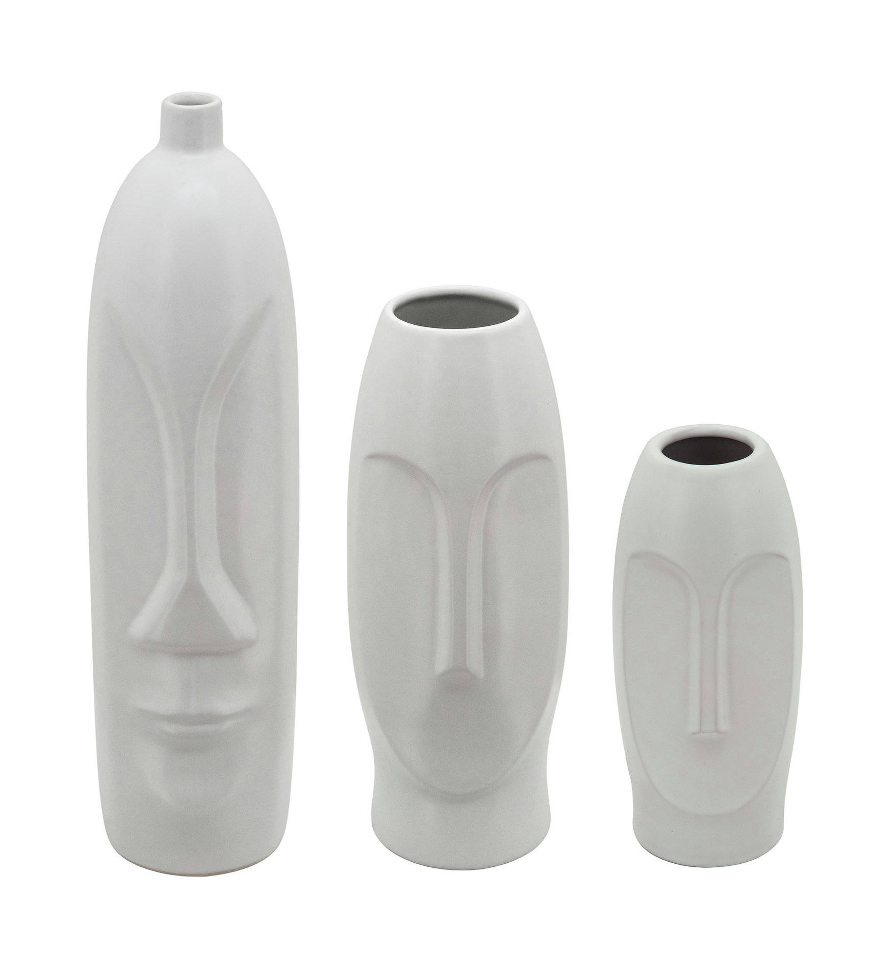 14"h Face Vase, White - Contemporary - Vases - by Beyond Design & More ...