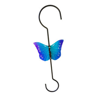 Metal and Glass Butterfly Hanging Plant Hook - Contemporary - Planter ...
