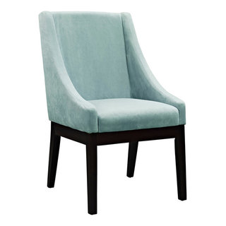 Modern Light Blue Tide Dining Upholstered Side Chair, 27.5"Lx22.5"Wx39 ...
