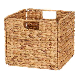 Foldable Wicker Storage Bin - Tropical - Storage Bins And Boxes - by ...