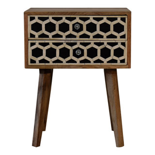 Bone Inlay Scandi Nightstand - Transitional - Nightstands And Bedside ...