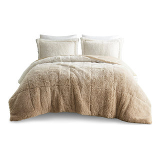 Intelligent Design Brielle Ombre Shaggy Long Fur Comforter Mini Set ...