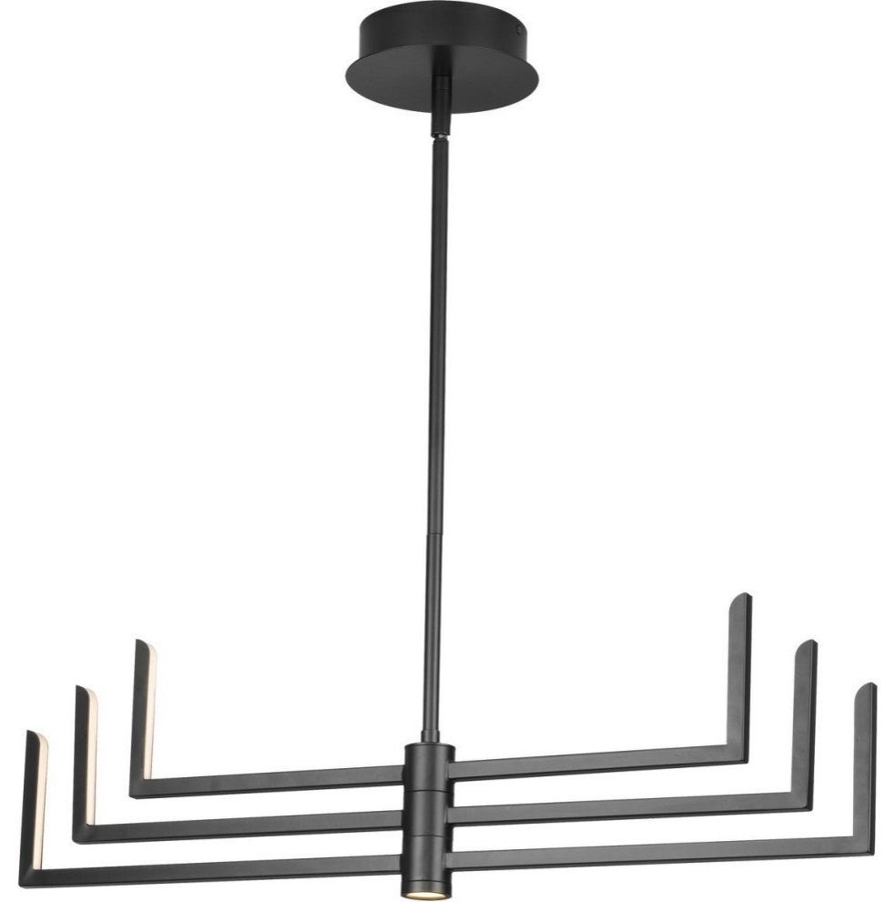 Progress Pivot 6-Light LED Chandelier, Matte Black - Modern ...