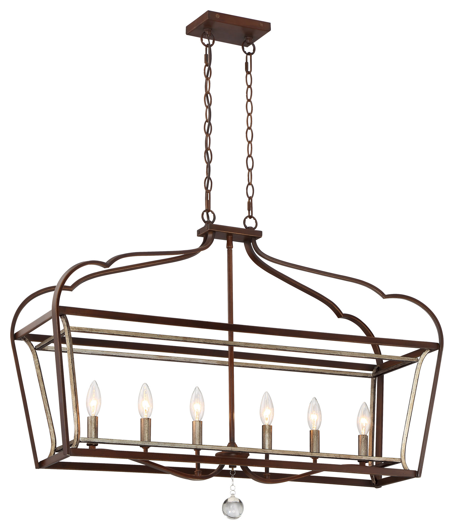 Astrapia 6-Light 11" Pendant Light in Dark Rubbed Sienna with Aged ...