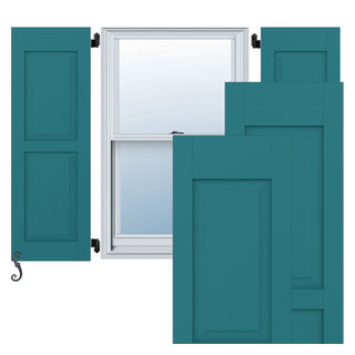 Two Equal Raised Panel Shutters (Per Pair), 18"Wx68"H - Traditional ...