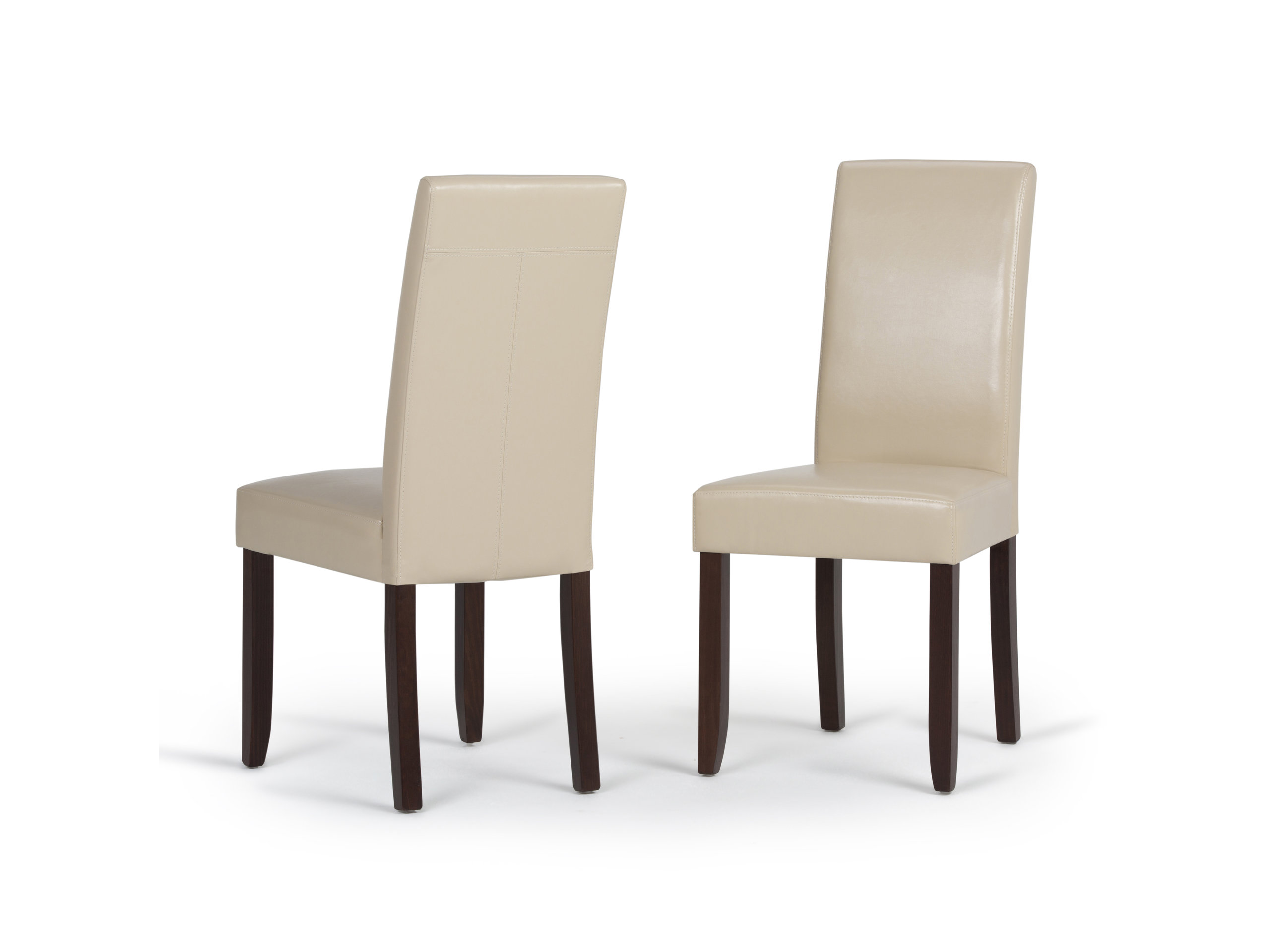 Acadian Transitional Parson Dining Chair (Set of 2) In Satin Cream Faux ...