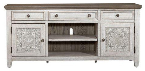 66 Inch Tile TV Console - Farmhouse - Entertainment Centers And Tv ...