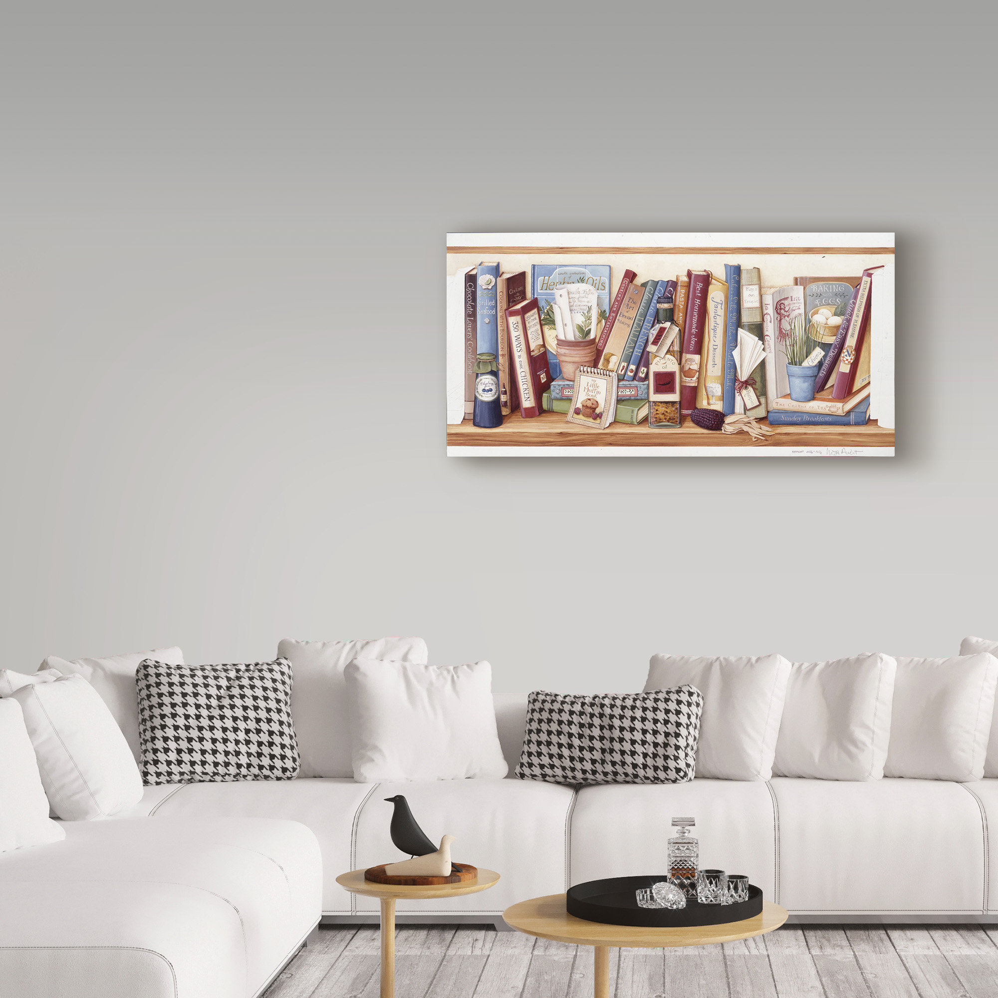 "Bookshelf" by Lisa Audit, Canvas Art, 24"x12" - Farmhouse - Prints And ...