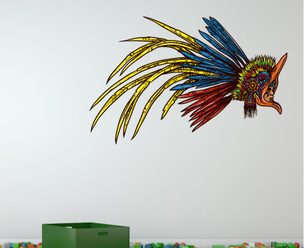 Aztec Warrior Vinyl Wall Decal AztecWarriorUScolor001, 12 in ...