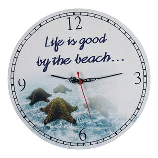 Life Is Good By The Beach Clock - Beach Style - Wall Clocks - by Brass ...