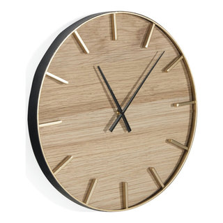 Cesco Brown Wall Clock - Transitional - Wall Clocks - by PARMA HOME | Houzz