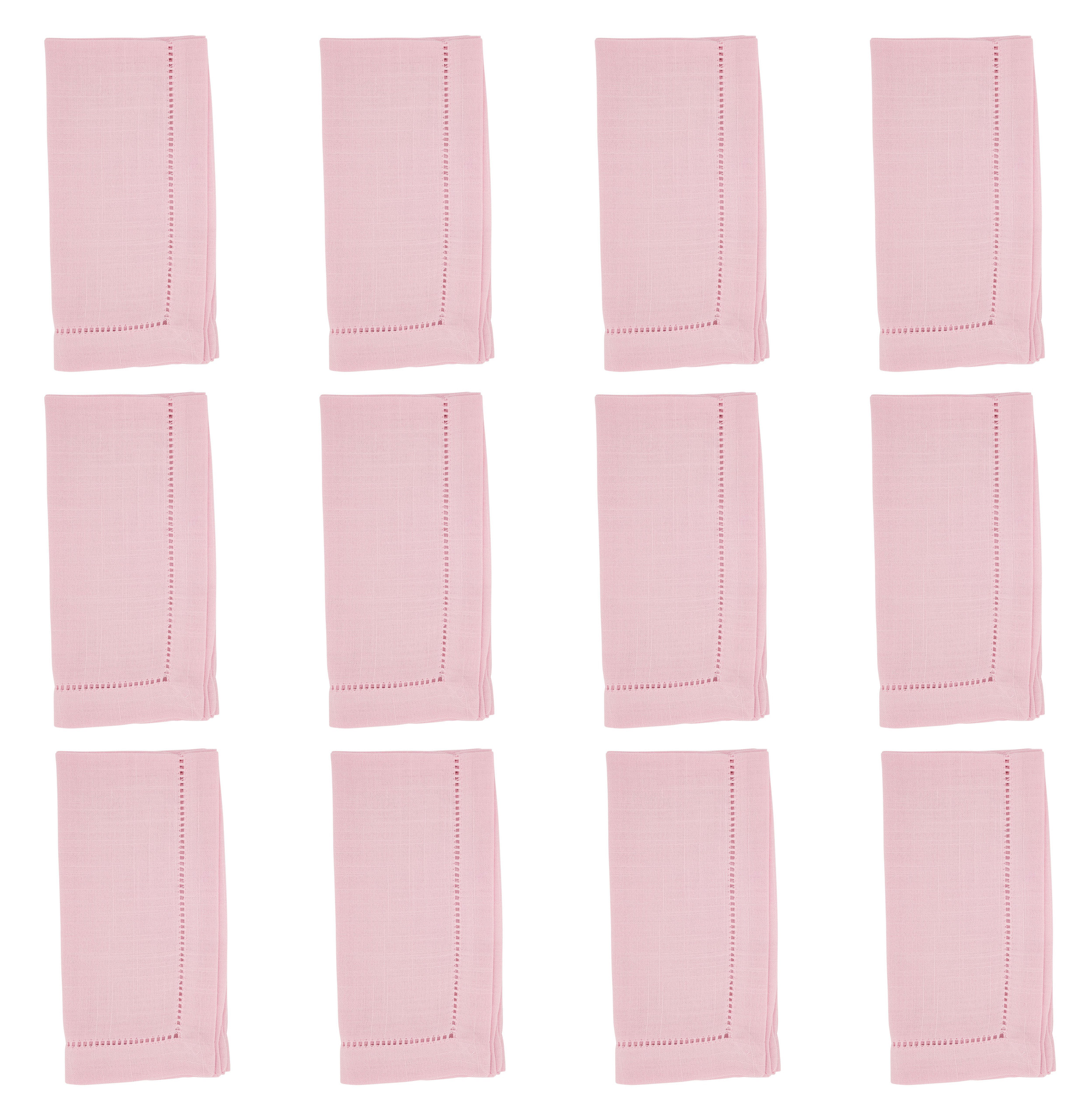 Hemstitched Border Design Napkins, Set of 12, 20"x20" - Modern ...