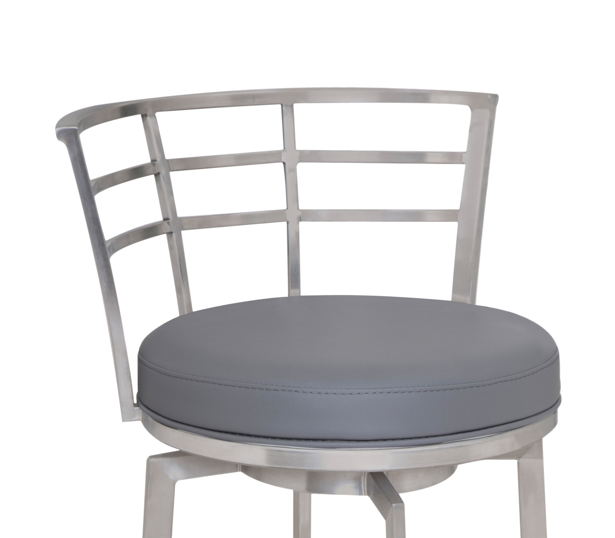 Viper 26" Counter Height Swivel Grey Faux Leather Bar Stool ...