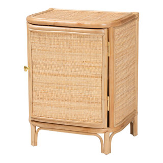 Zoe Bohemian Natural Rattan Nightstand - Tropical - Nightstands And ...