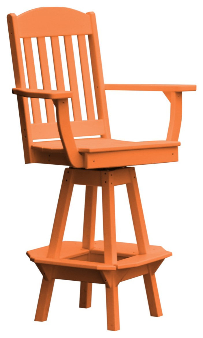 Poly Lumber Classic Swivel Bar Chair with Arms - Contemporary - Outdoor ...