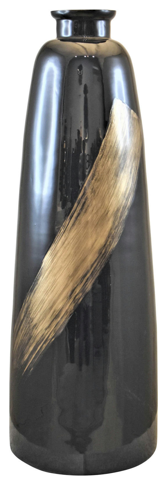 Glass, 29" 2-tone Vase, Black/gold - Contemporary - Vases - by Beyond ...