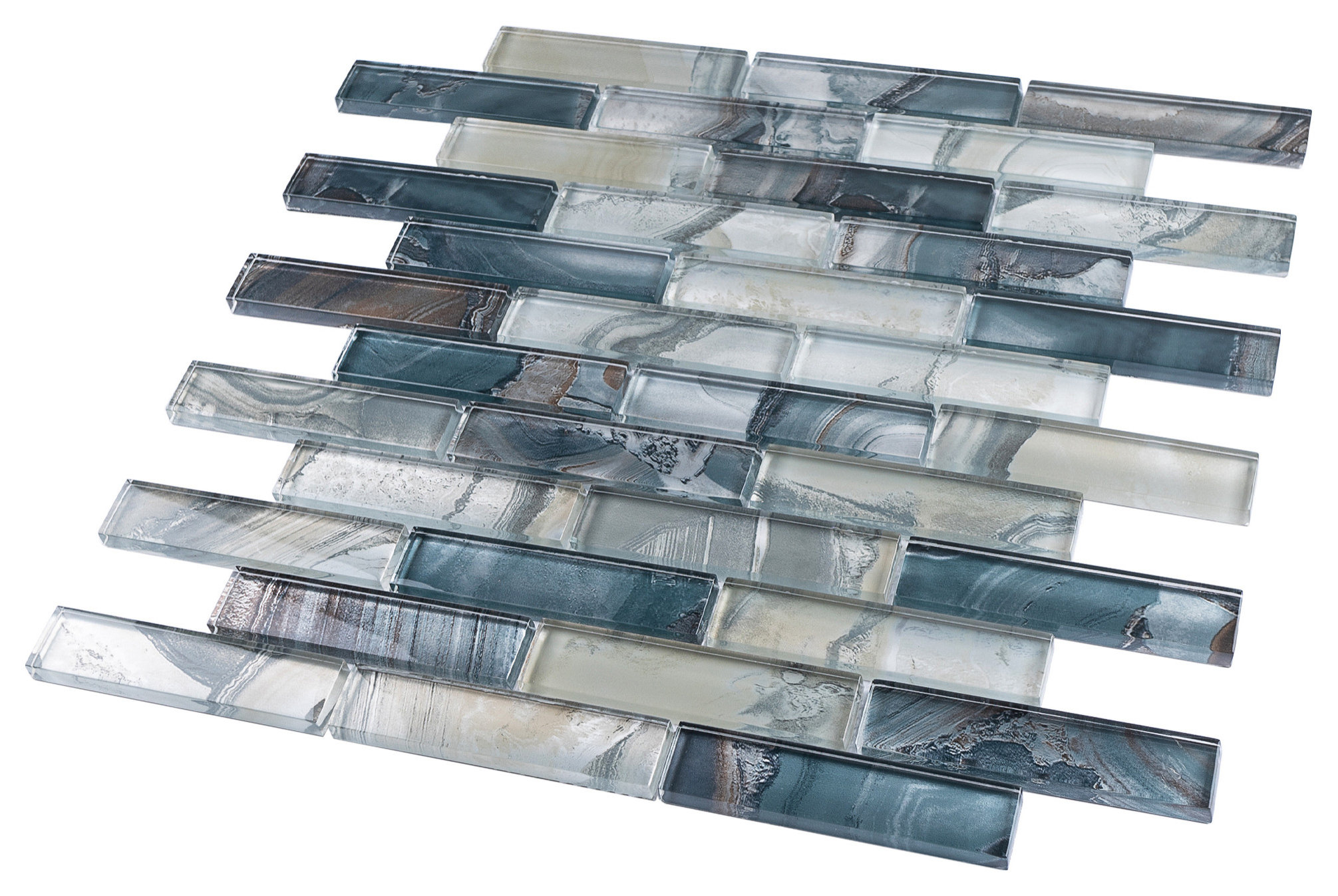 TOCSG 1X4 Wall Paper Glass Mosaic Tile Backsplash - Contemporary ...
