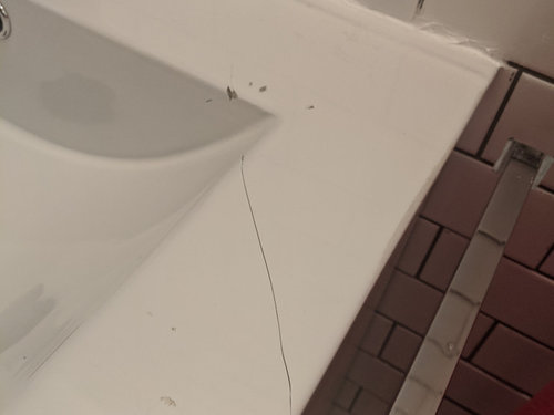 Brand new bathroom sink cracked!