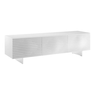 Moon entertainment center in white high gloss with storage ...