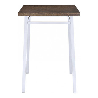 30" Brown And White Square Manufactured Wood Bar Table - Contemporary ...
