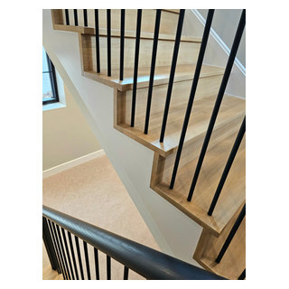 115_Stunning Continuous Rail System on 3 Story Floating Stairs ...