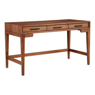 Origins by Alpine Nova Large Wood Desk in Honey Maple (Brown ...