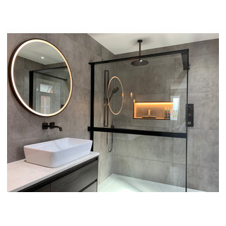 Sagar Ceramics- Shower Screen In Matt Black - Industrial - Bathroom ...