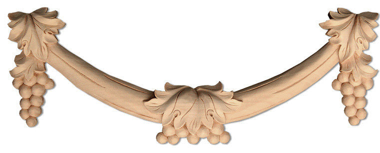 Cupertino Swag Wood Carving, White Hardwood/Bass, Medium - Farmhouse ...
