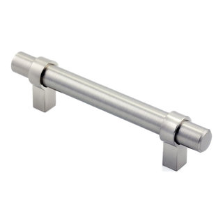 Euro Loop Style Solid Metal Pull, Brushed Nickel, 3.75" Hole Centers ...