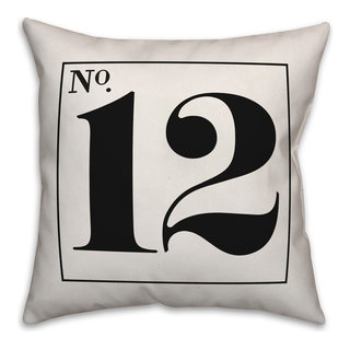 Vintage Number 12 Sign Throw Pillow - Contemporary - Decorative Pillows ...