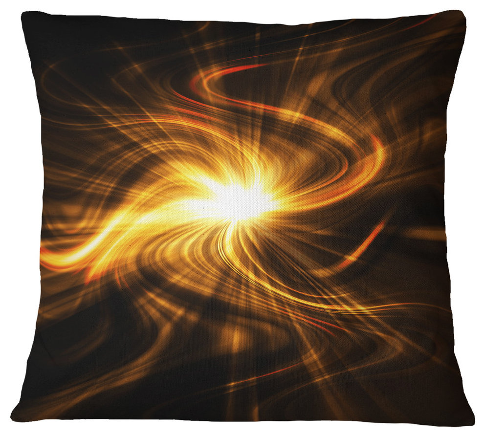 Explosion of Fire in Black Abstract Throw Pillow, 18"x18 - Contemporary ...
