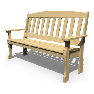 Pressure Treated Pine English Garden Bench, 5 Foot - Transitional ...