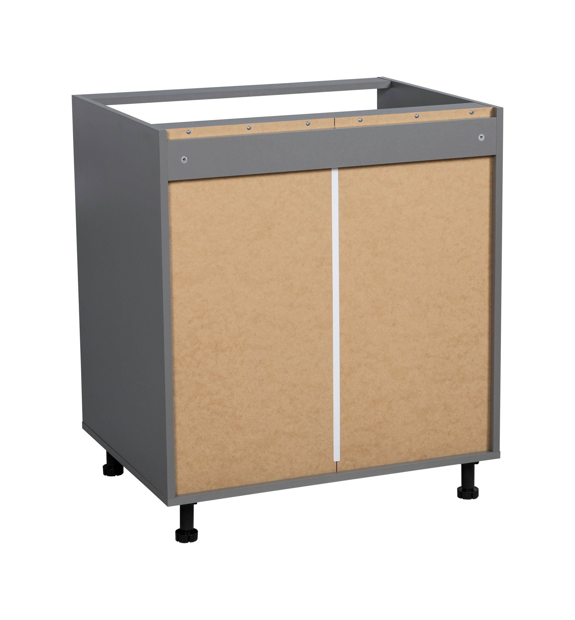 24 Base Cabinet-Double Door-Two Drawer-Grey, 24 x 34 1/2 x 23 3/8 ...