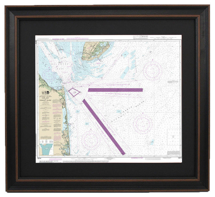 Poster Size Framed Nautical Chart, Cape May To Fenwick Island ...