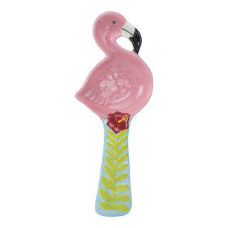 Boston Warehouse Earthenware Flamingo Spoon Rest - Tropical - Spoon ...