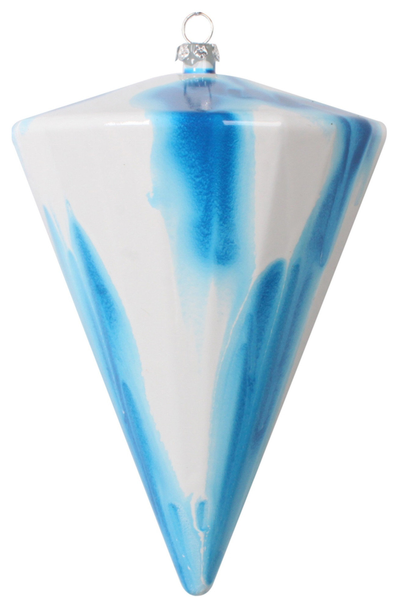6" Blue/White Marble Cone Ornament 3-Pack - Contemporary - Christmas ...