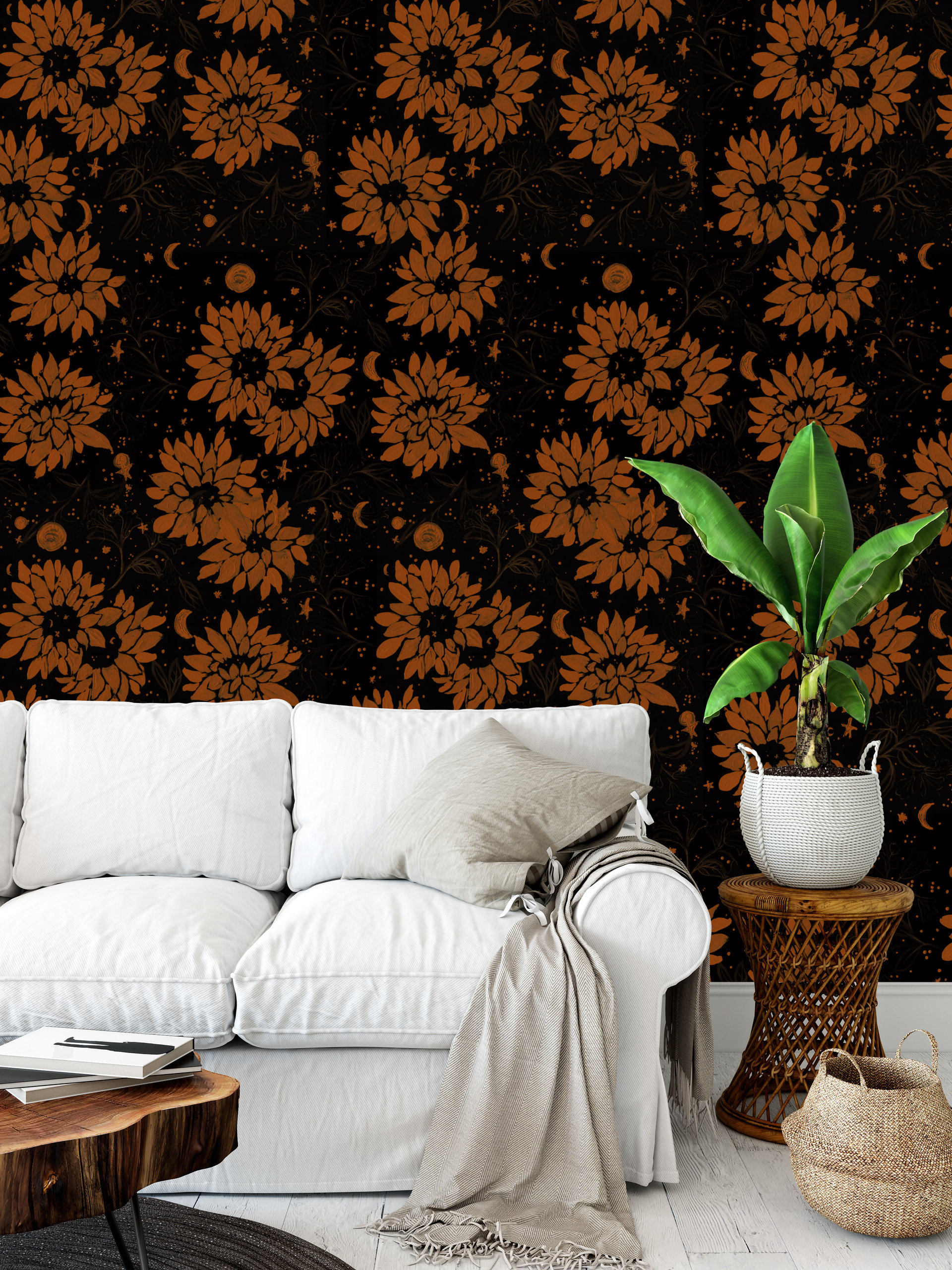 Celestial Sunflower Galaxy Wallpaper, Sample 12"x8" - Contemporary ...