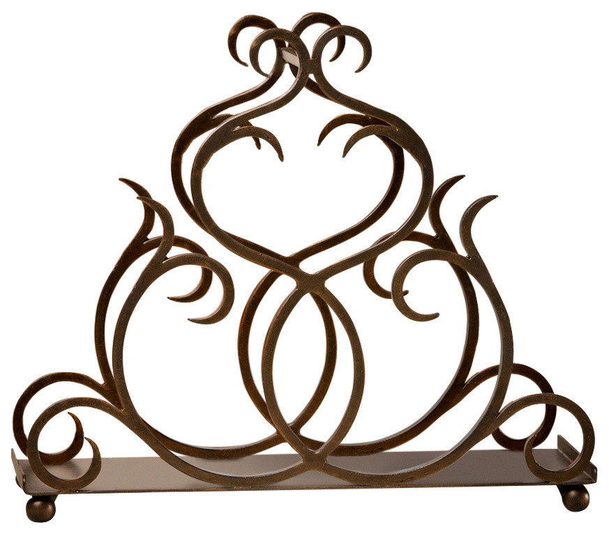 Flare Scroll Magazine Holder, Bronze, 15"x6"x12" - Contemporary ...