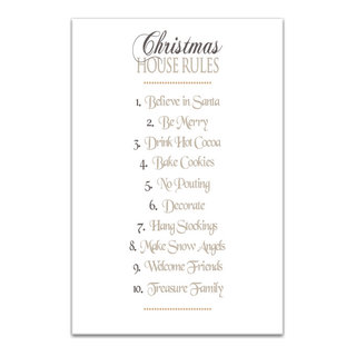 Christmas House Rules 24x36 Canvas Wall Art, 24x36 - Contemporary ...