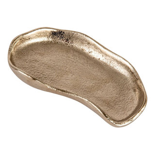 Cast Aluminum Organic Shaped Tray, Nickel - Contemporary - Serving ...