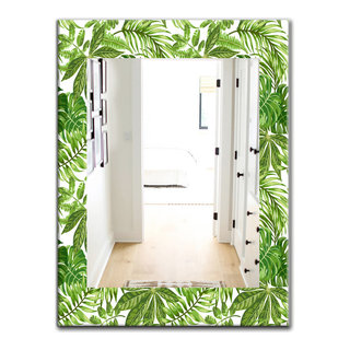 Designart Tropical Mood Foliage 19 Bohemian And Eclectic Frameless Wall ...