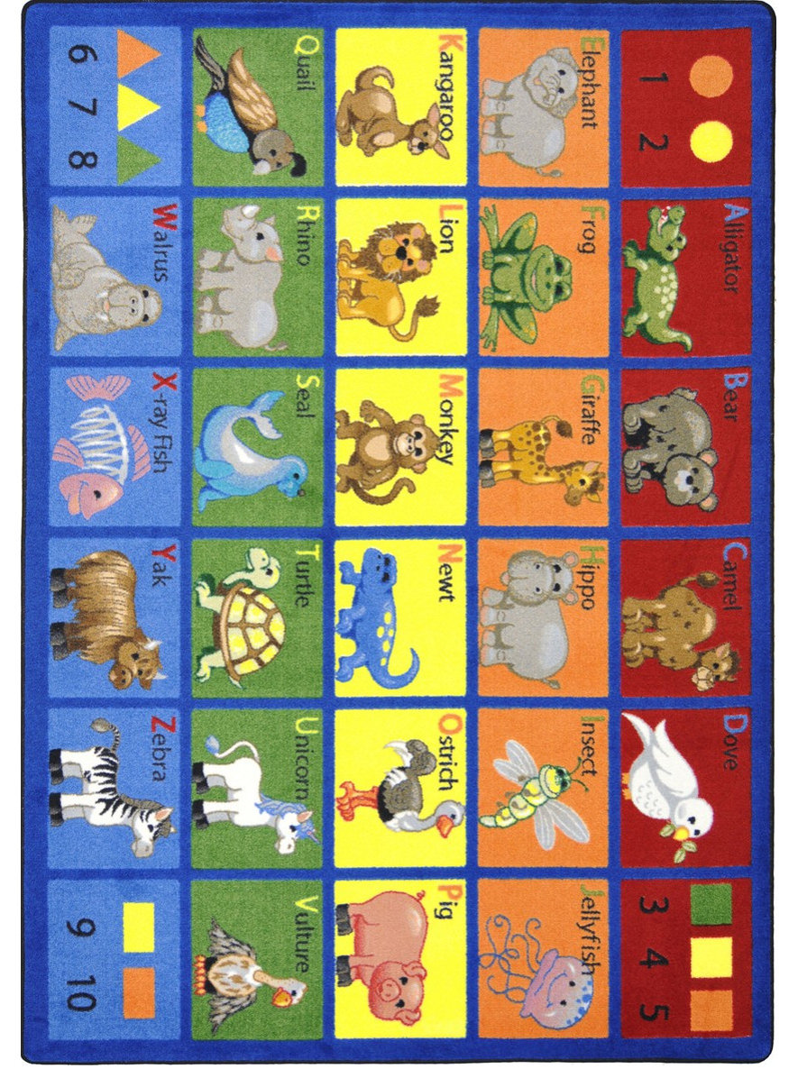 Educational Animal Phonics Kids Rug, 5'4" X 7'8" - Contemporary - Kids ...