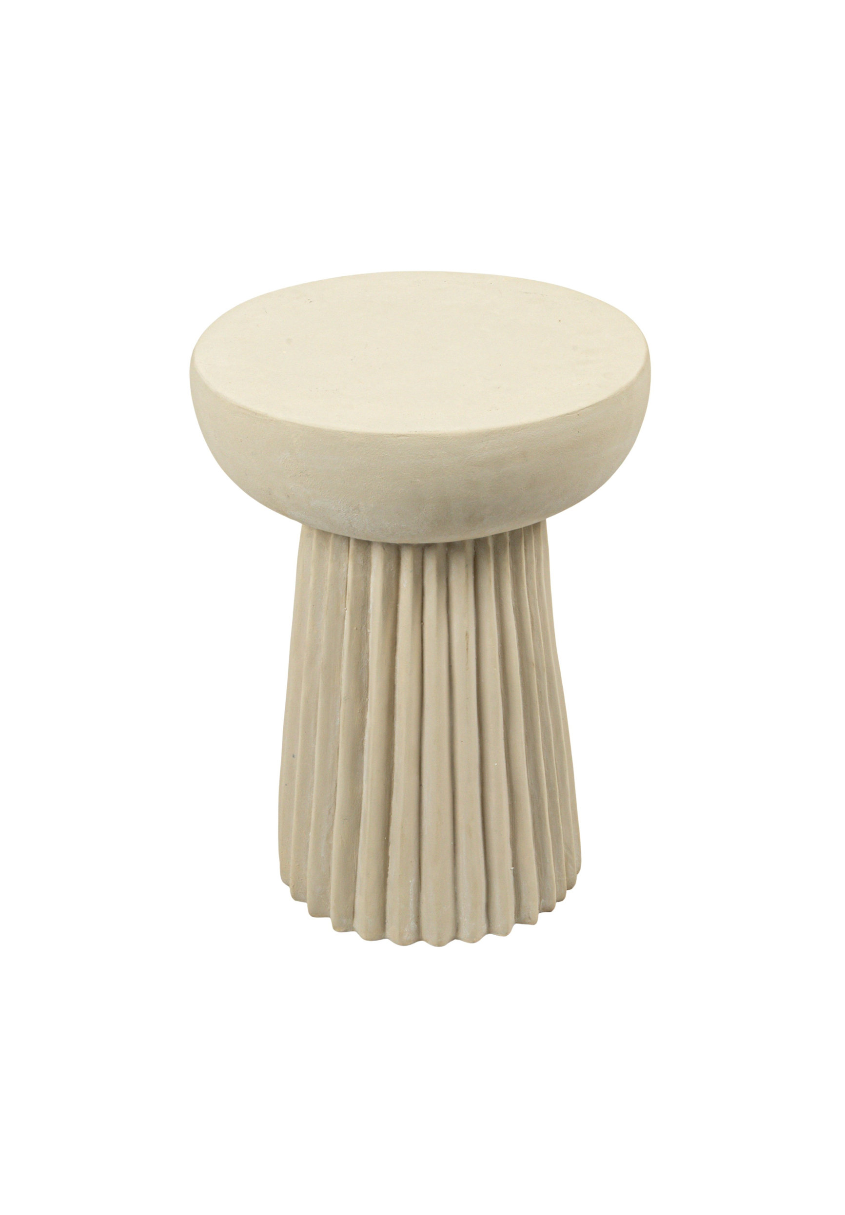 Magnesium Oxide Side Table, Cream - Transitional - Outdoor Side Tables ...