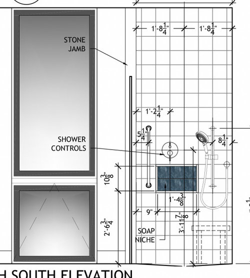 Does this shower wall look a little crowded? | Houzz Forum