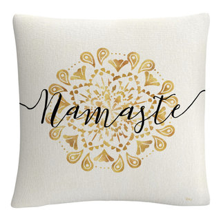 Veronique Charron 'Namaste I' Decorative Throw Pillow - Contemporary ...