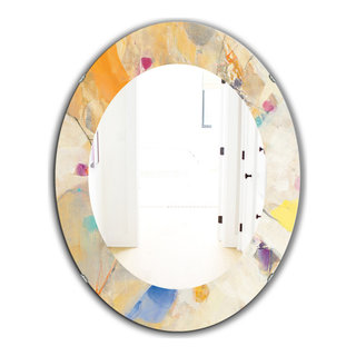 Designart Spring Minimalist Confetti Ii Frameless Oval Or Round Wall ...