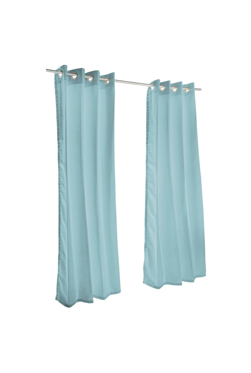 Spectrum Mist Sunbrella Outdoor Curtain With Grommets, 96"hx50"w ...